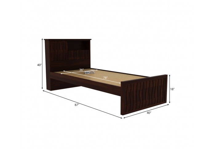 Beds : Buy Stack Single Bed Without Storage (Walnut Finish) Online ...