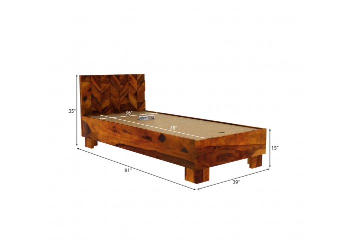 Buy Trace Bed Without Storage (King Size,Teak Finish) Online : Urbanwood