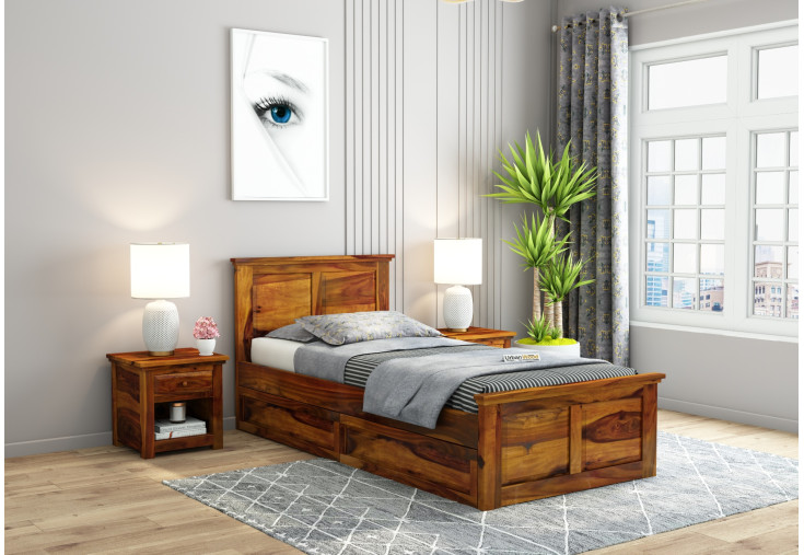 Buy Designer Single Beds Online | Wooden Single Bed Design