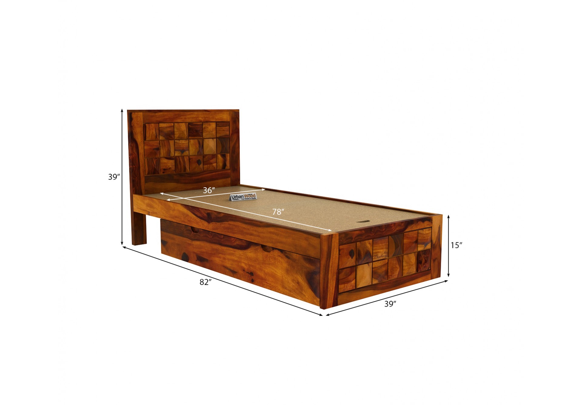 Single Bed: Buy Morgana Single Bed With Storage (Honey Finish) Online ...