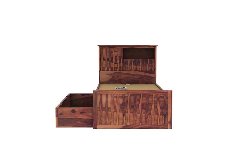 Buy Stack Single Bed With Drawer Storage (Teak Finish) Online : Urbanwood
