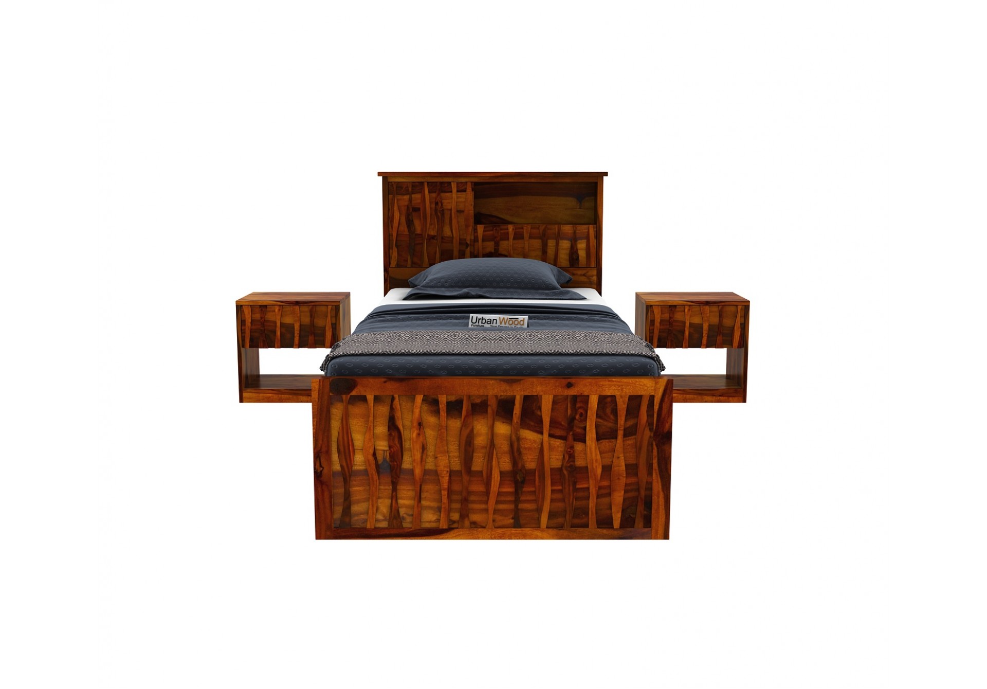 Single Bed: Buy Stack Single Bed With Storage (Honey Finish) Online ...