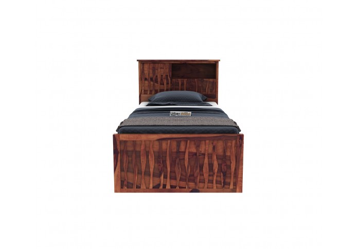 Single Beds: Buy Stack Single Bed With Storage (Teak Finish) Online ...