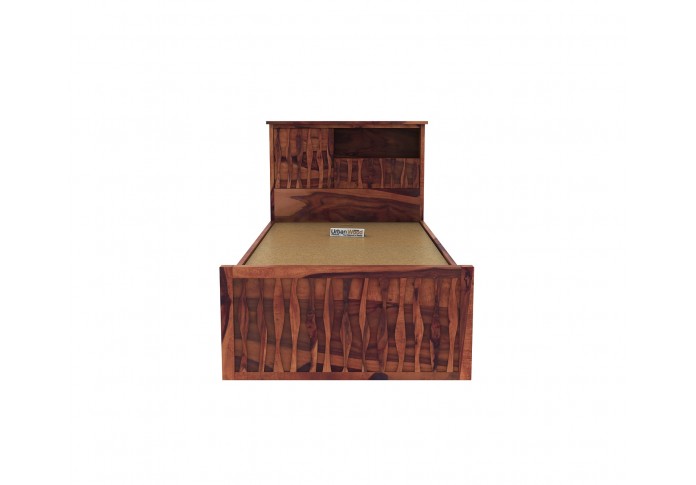 Single Beds: Buy Stack Single Bed With Storage (Teak Finish) Online ...