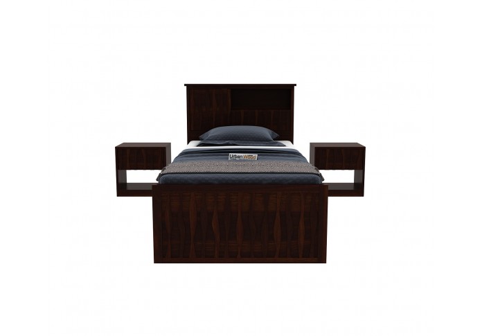 Single Bed: Buy Stack Single Bed With Storage (Walnut Finish) Online ...