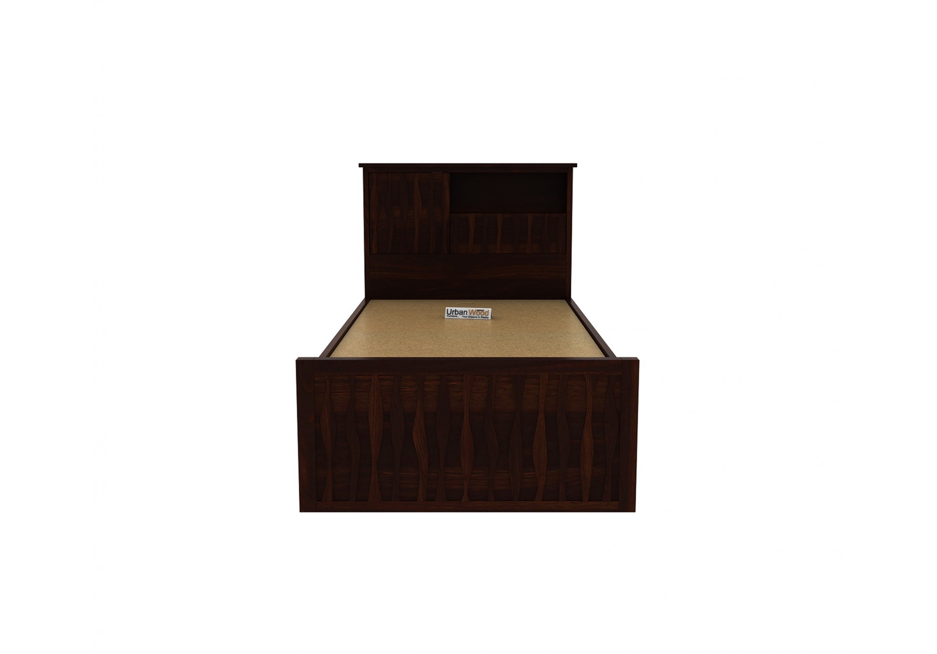 Single Bed: Buy Stack Single Bed With Storage (Walnut Finish) Online ...