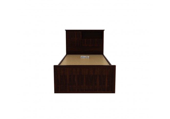 Single Bed: Buy Stack Single Bed With Storage (Walnut Finish) Online ...