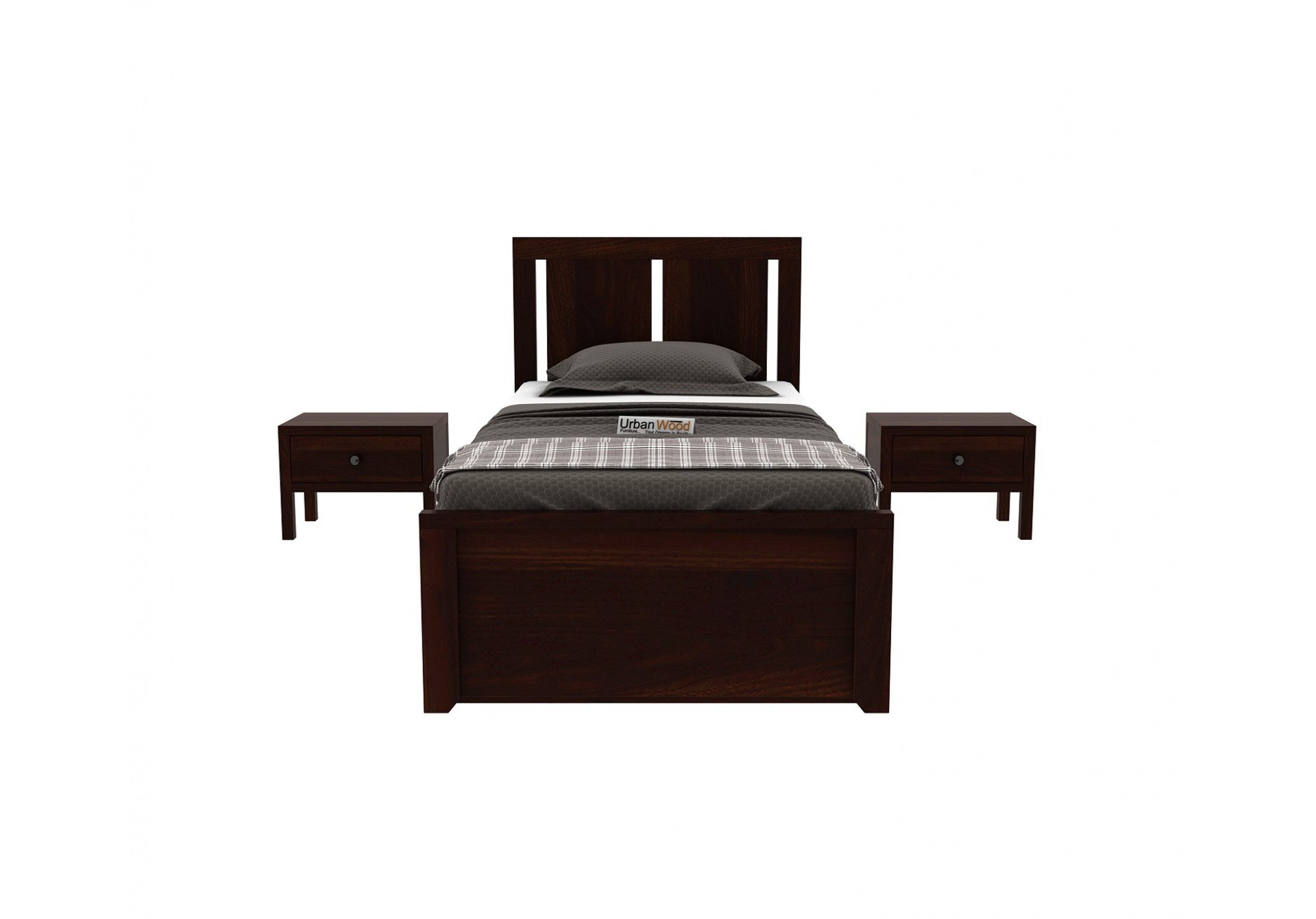 Single Bed: Buy Topaz Single Bed With Storage (Walnut Finish) Online ...