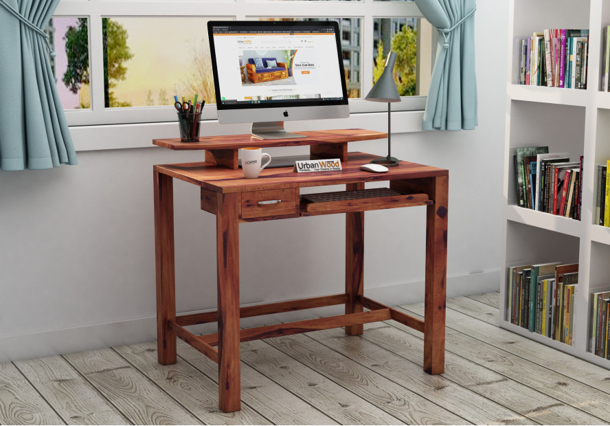 Buy Della Computer Tables (Teak Finish) Online in India : Urbanwood