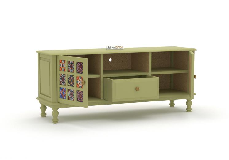 Buy Relay Solid Wood TV Unit (Mint Green) Online in India | UrbanWood