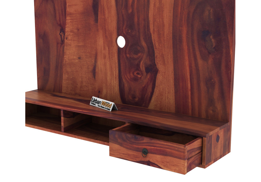 Ource Wooden Wall Mount TV Unit (Teak Finish)