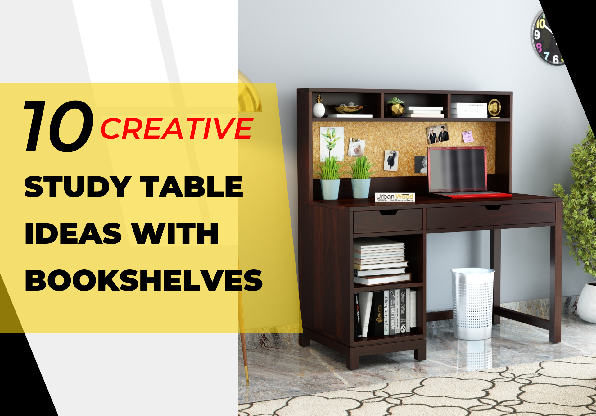 Study Table Ideas with Bookshelves